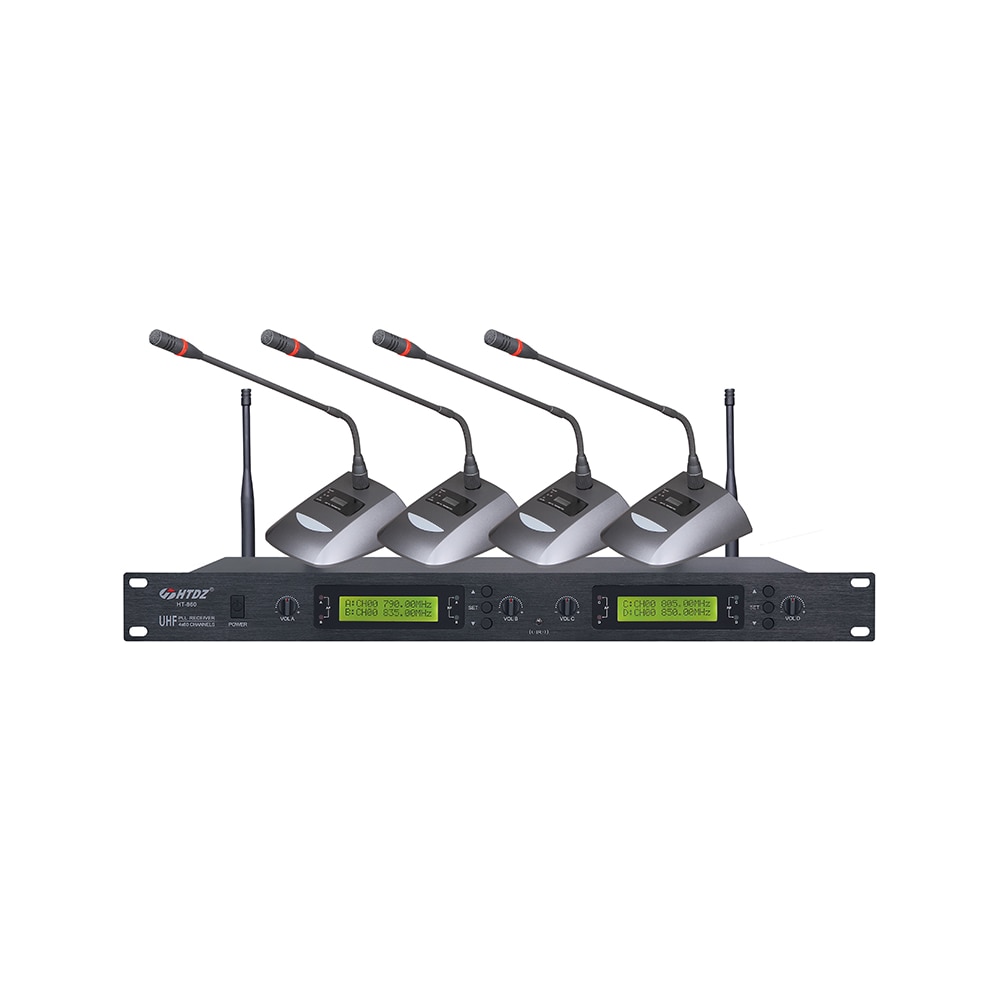 Sistem de audio-conferinta HTDZ, HT-860, Wireless, 1 receiver si 4 ...