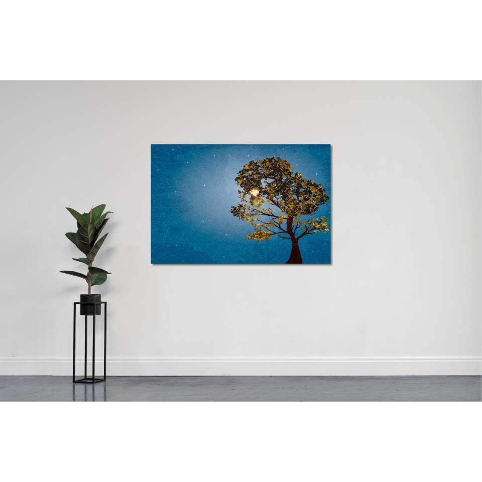 Sticker - Copacel Singuratic Si Luna Plina, 120x80 cm - eMAG.ro