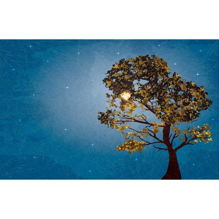 Sticker - Copacel Singuratic Si Luna Plina, 120x80 cm - eMAG.ro