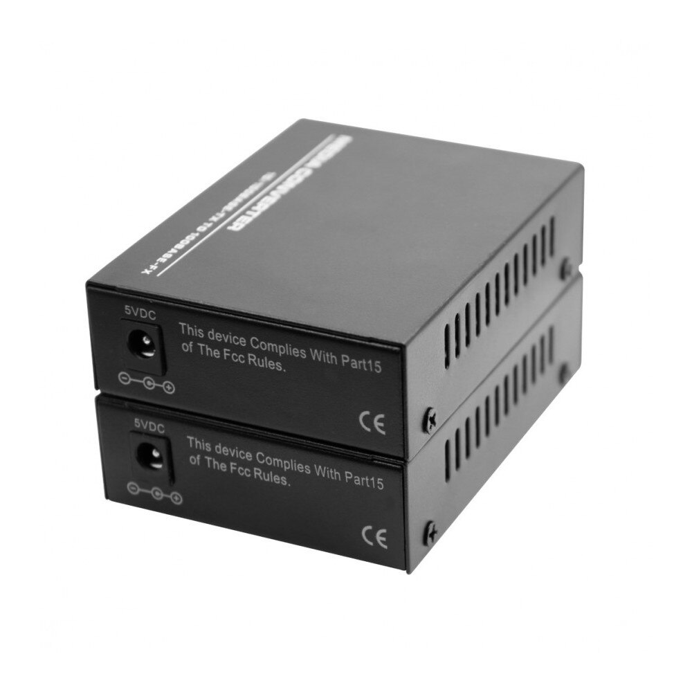 Kit media convertoare fibra optica wdm sm 10/100 sc 20km, 5v 2A 1310/ ...
