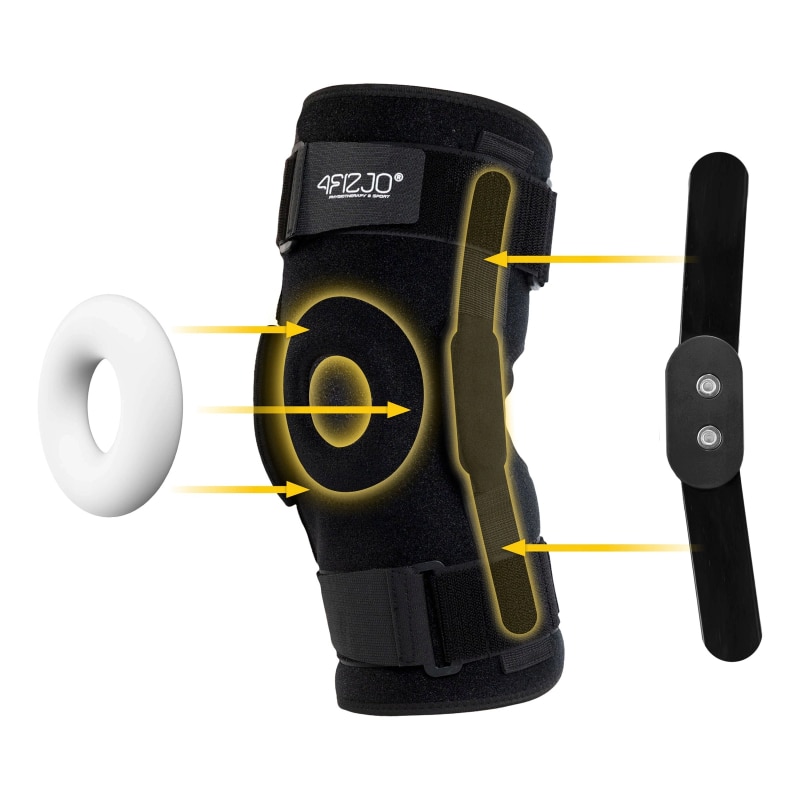 Orteza de genunchi cu suport pentru rotula, 4FIZJO, tesatura moale si ...