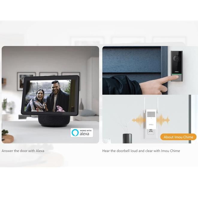 Смарт звънец с видеокамера Imou DB60 Kit DOORBELL-WLESS-DB60KIT-IMOU ...