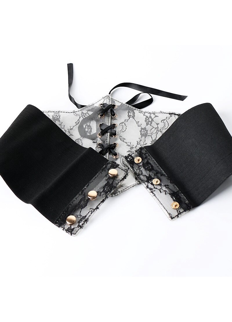 Corset pentru femei, Sunmostar, Dantela, Negru - eMAG.ro