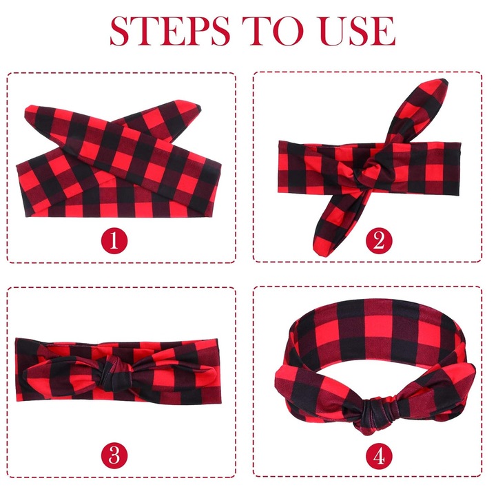 Set 2 bentite par, Sunmostar, Panza, Rosu/Negru - eMAG.ro