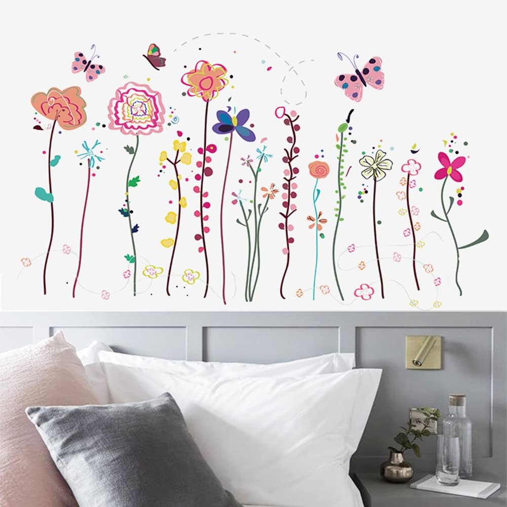 Set 2 folii stickere perete, Sunmostar, Model flori, 30 x 90 cm ...
