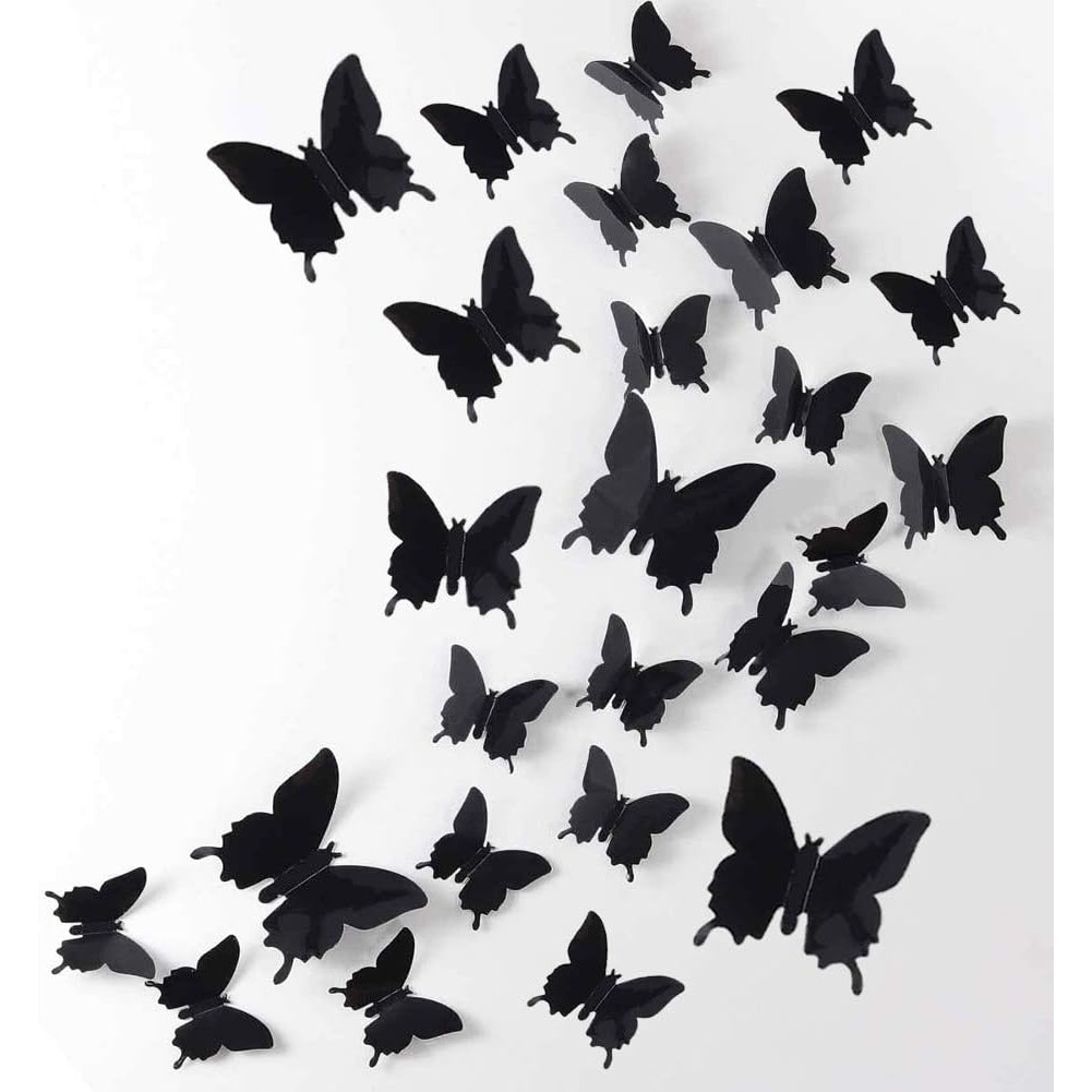 Fluturasi decorativi autoadezivi, Sunmostar, Negru - eMAG.ro
