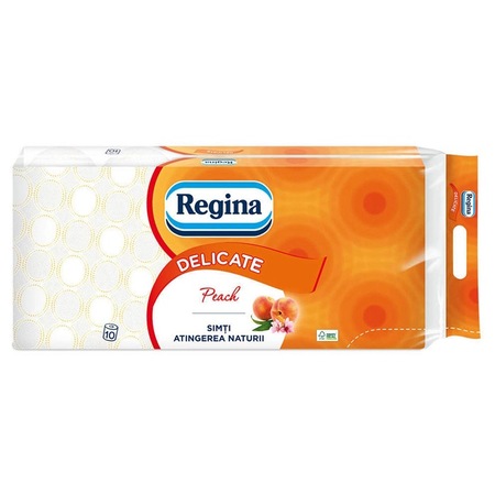 Toalettpapír, Regina Peach Delicate, 3 réteg, 10 tekercs - eMAG.hu