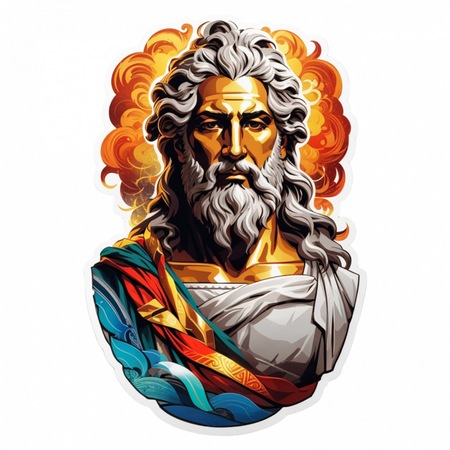 Set 3 bucati, Sticker decorativ, Zeus zeu grec, Rezistent la apa ...
