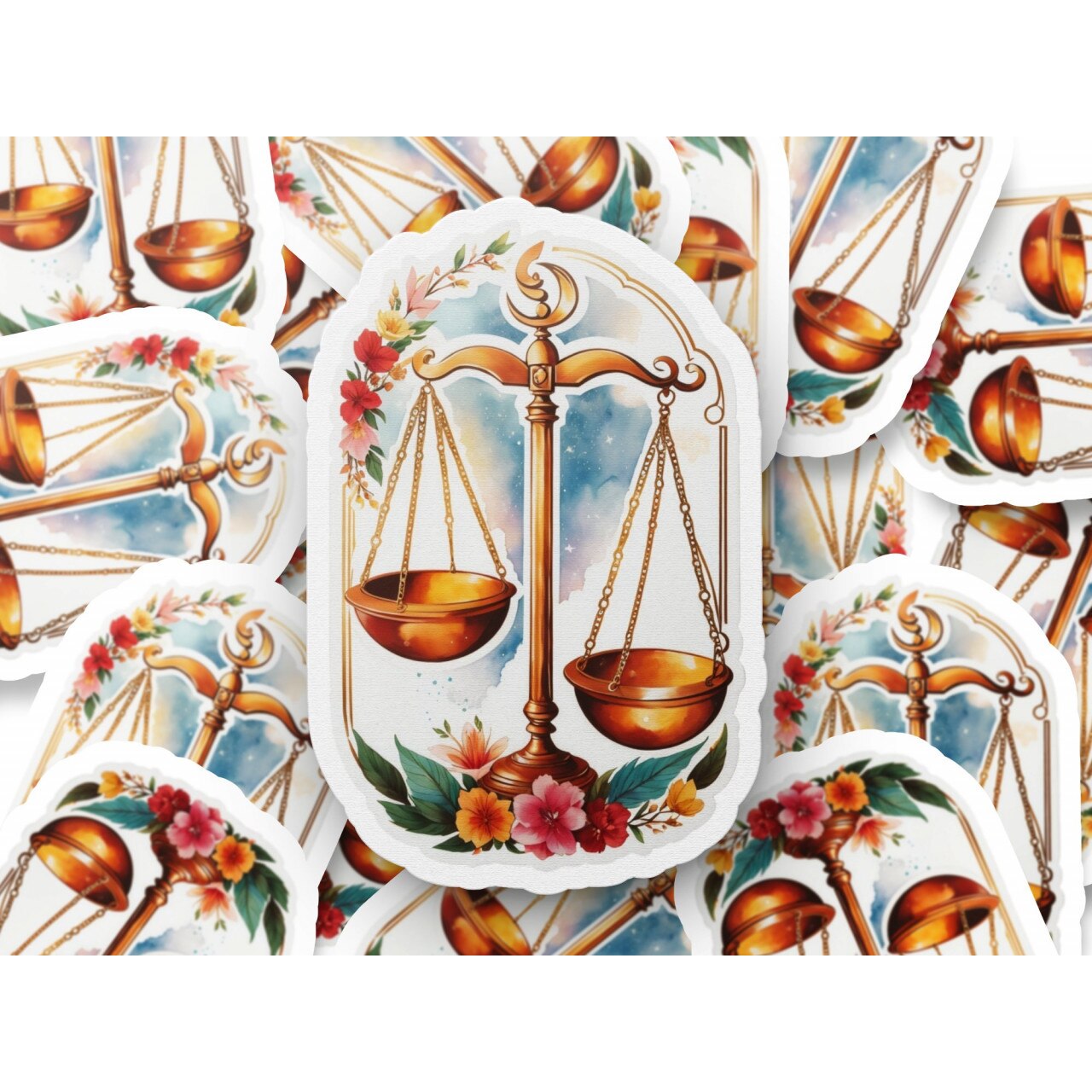 Set 3 bucati, Sticker decorativ, Balanta cu talere simbol zodia balanta ...