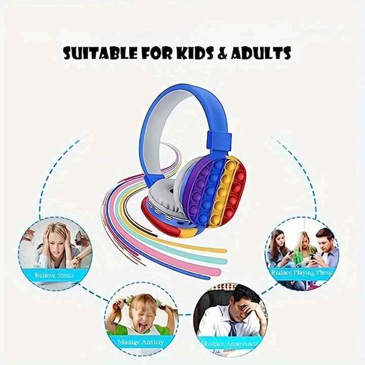 Casti wireless, Pentru copii, Multicolor - eMAG.ro