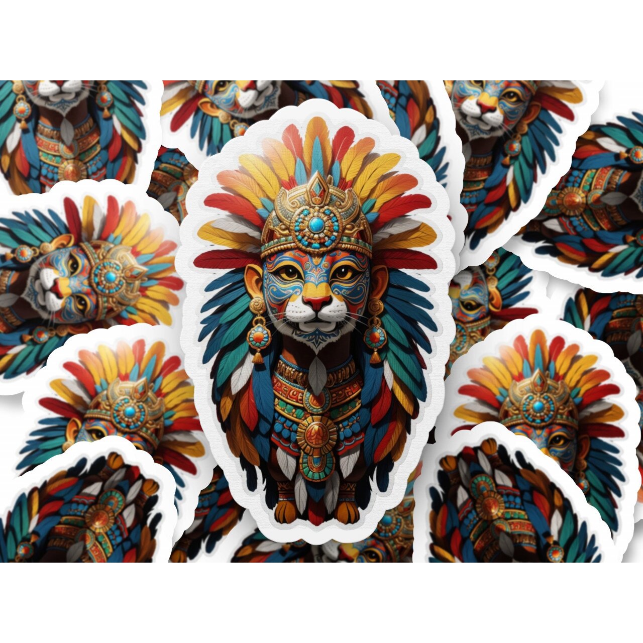 Set 3 bucati, Sticker decorativ, Creatura mitologica Cipactli cu coif ...