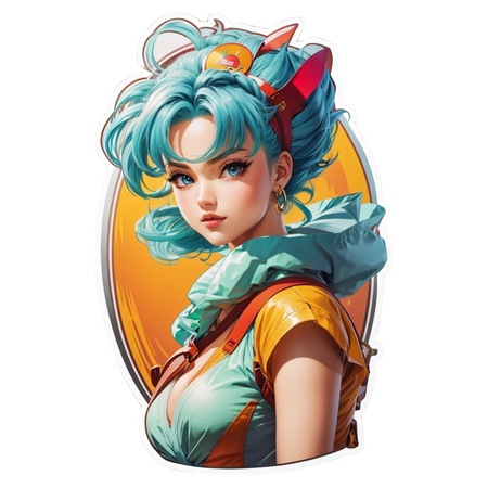 Set 3 bucati, Sticker decorativ, Fata cu parul scurt si esarfa ...