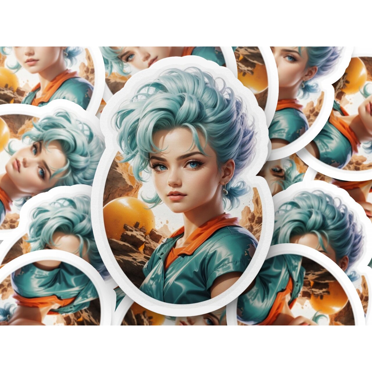 Set 2 bucati, Sticker decorativ, Fata cu parul scurt, Rezistent la apa ...