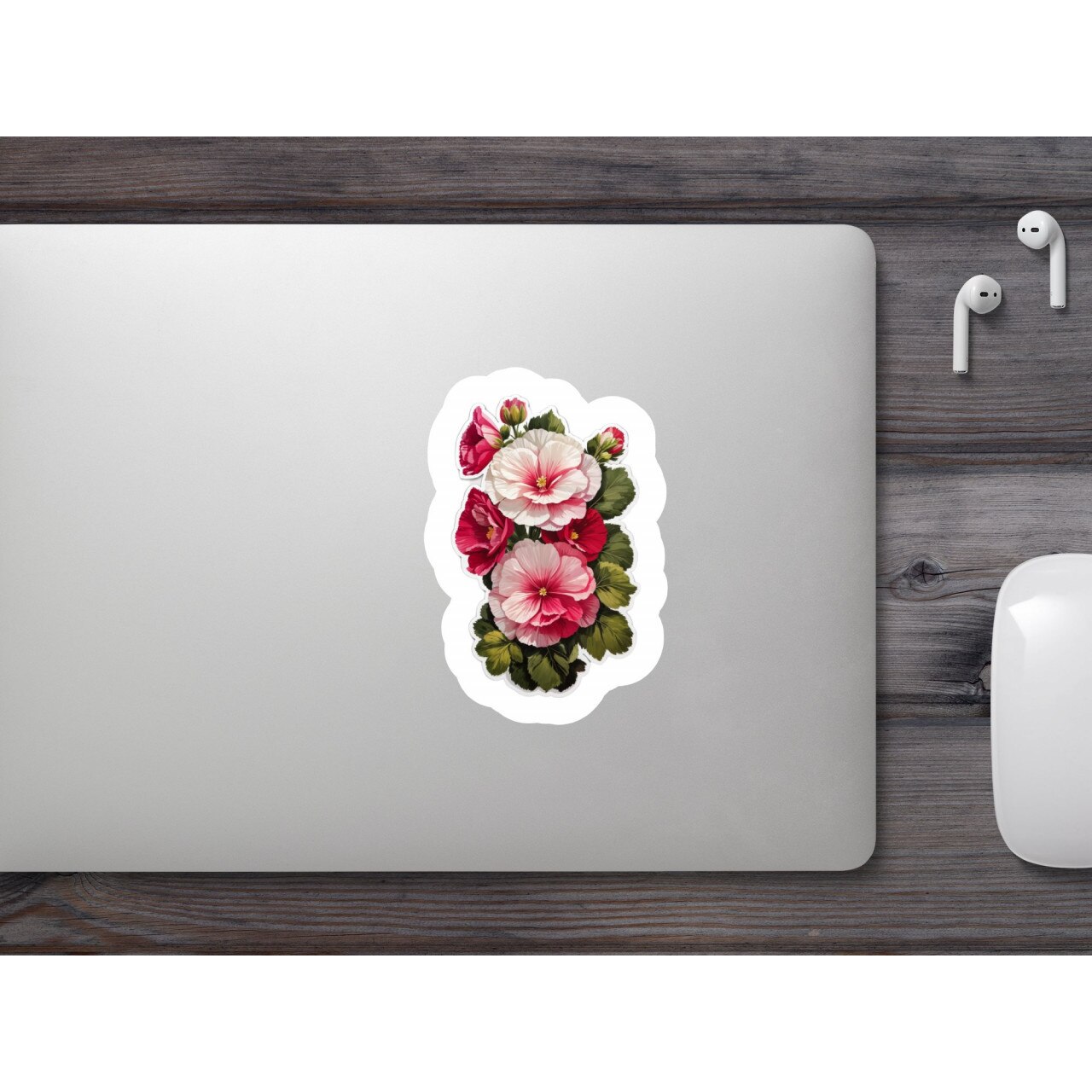 Set 2 bucati, Sticker decorativ, Flori de nalba de gradina cu boboci ...