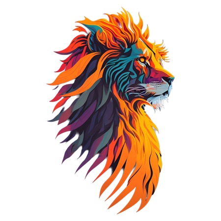 Set 3 bucati, Sticker decorativ, Leu cu coama zbarlita, Rezistent la ...