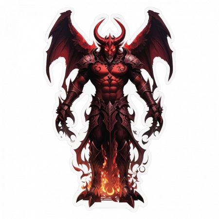 Set 12 bucati, Sticker decorativ, Demonul Azazel cu aripi, Rezistent la ...