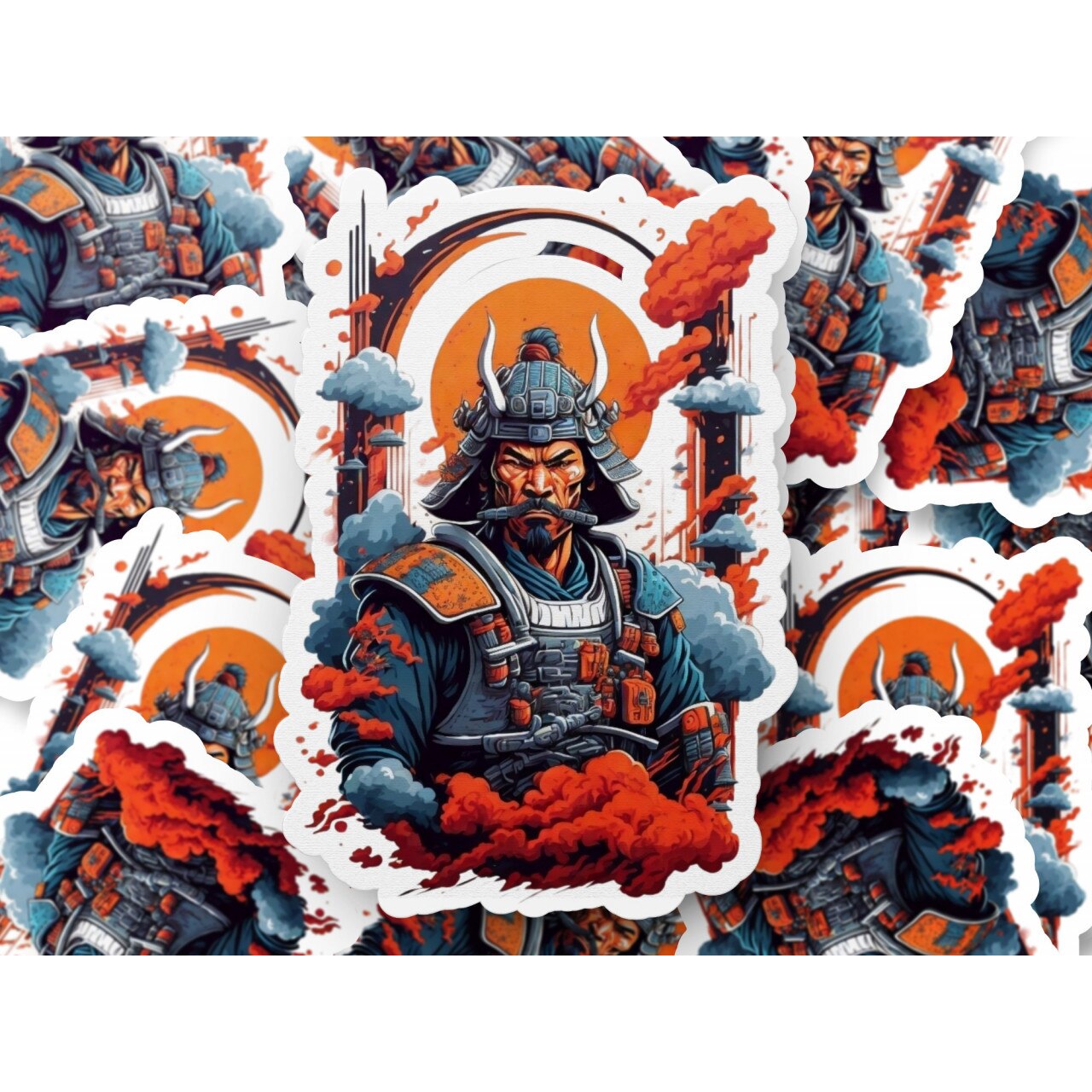 Set 2 bucati, Sticker decorativ, Samurai, Rezistent la apa, NO6305, 16 ...
