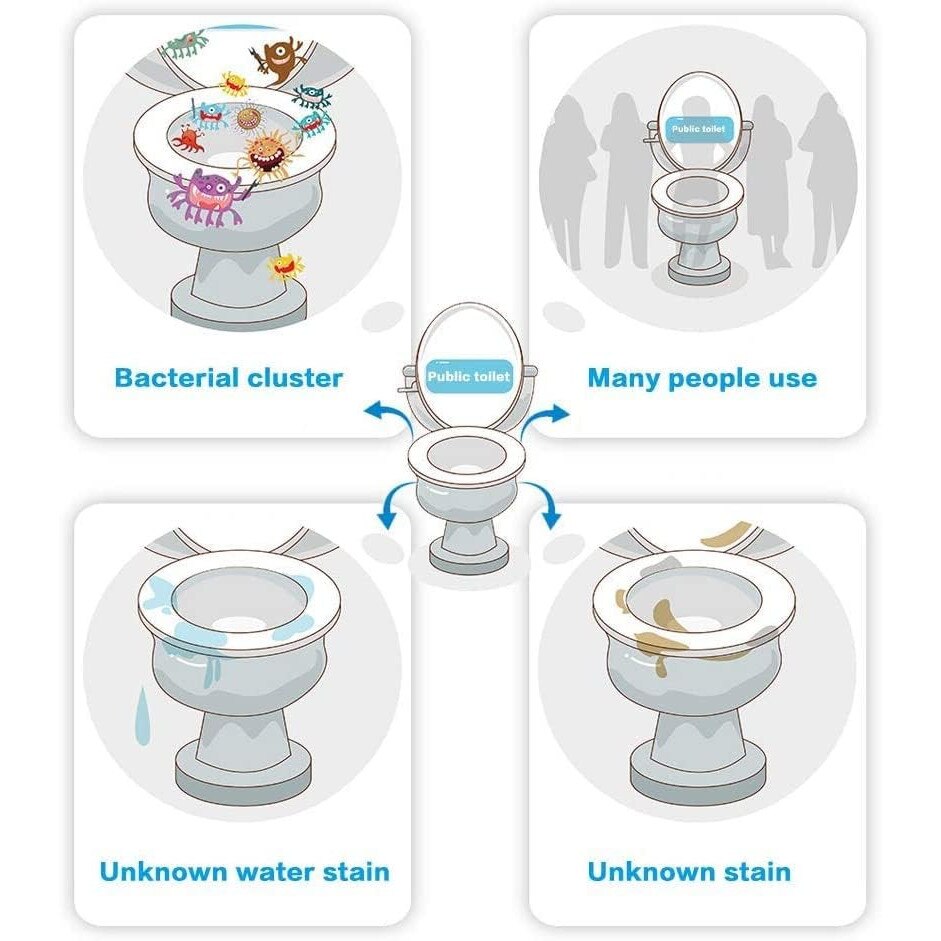 Hartie de unica folosinta pentru colac WC, Sunmostar, 10buc, Albastru ...