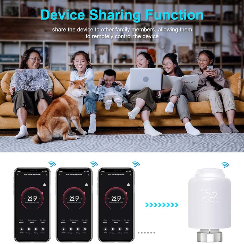 Cap termostat smart pentru calorifere, Wifi, Compatibil cu Amazon Alexa ...