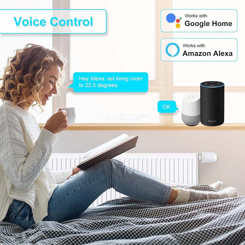 Cap termostat smart pentru calorifere, Wifi, Compatibil cu Amazon Alexa ...