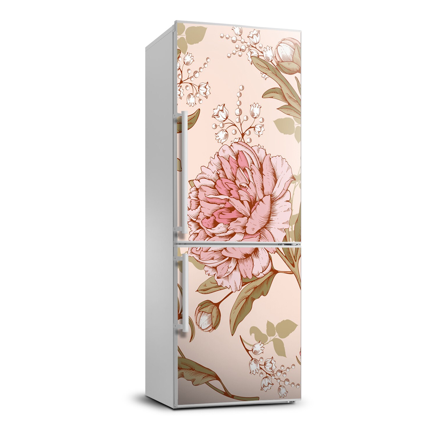 Stickere decorative, Tulup, autocolant pentru frigider, bujori, Roz, 60 ...