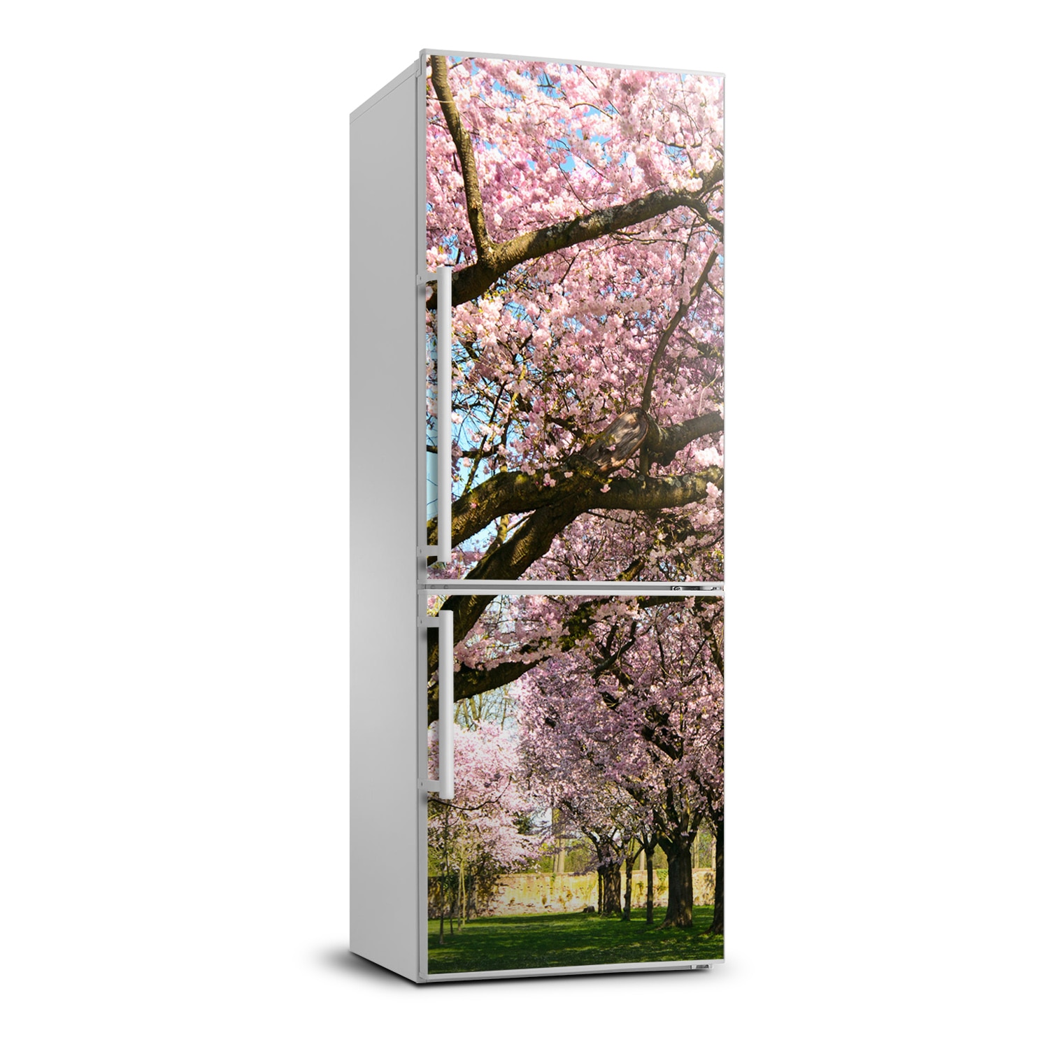 Stickere decorative, Tulup, autocolant pentru frigider, cires, Roz, 60 ...