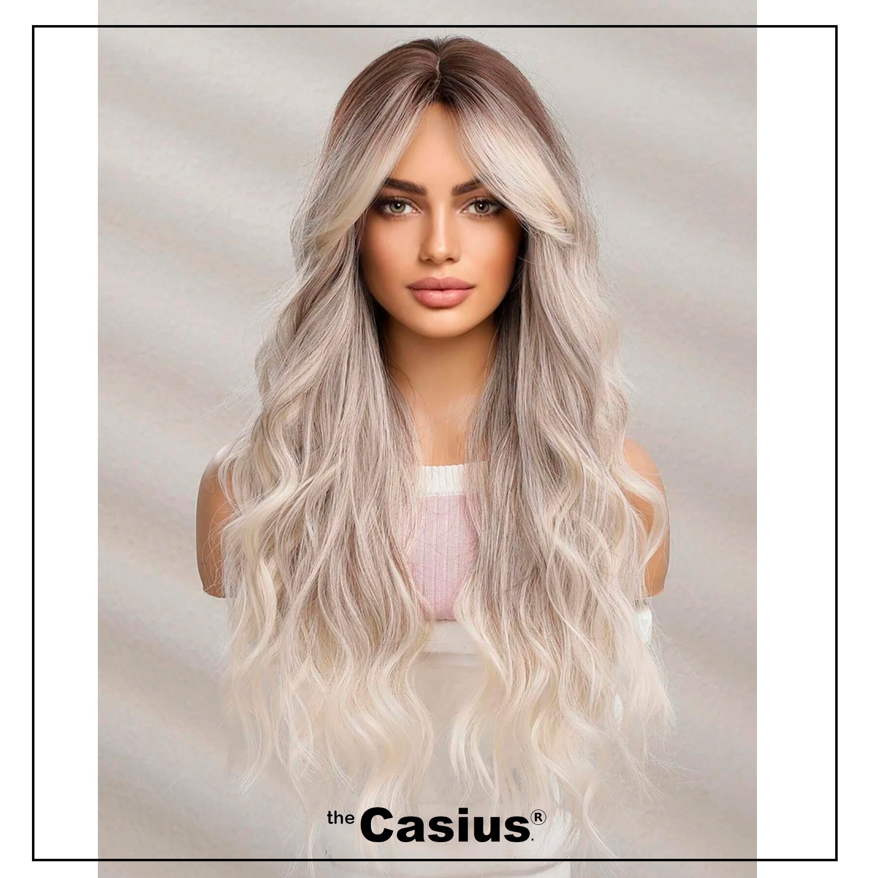 The Casius.® The Casius.® női hosszú hullámos paróka, szürke szőke ...