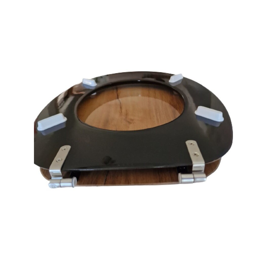 Capac wc, Frandis, cu balamale inox, inchidere standard, MDF, 38x44 cm ...
