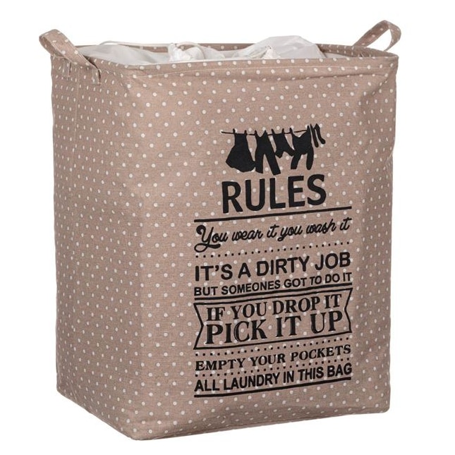 Cos pentru rufe, din material textil, cu manere, Syamag, 60 litri - eMAG.ro