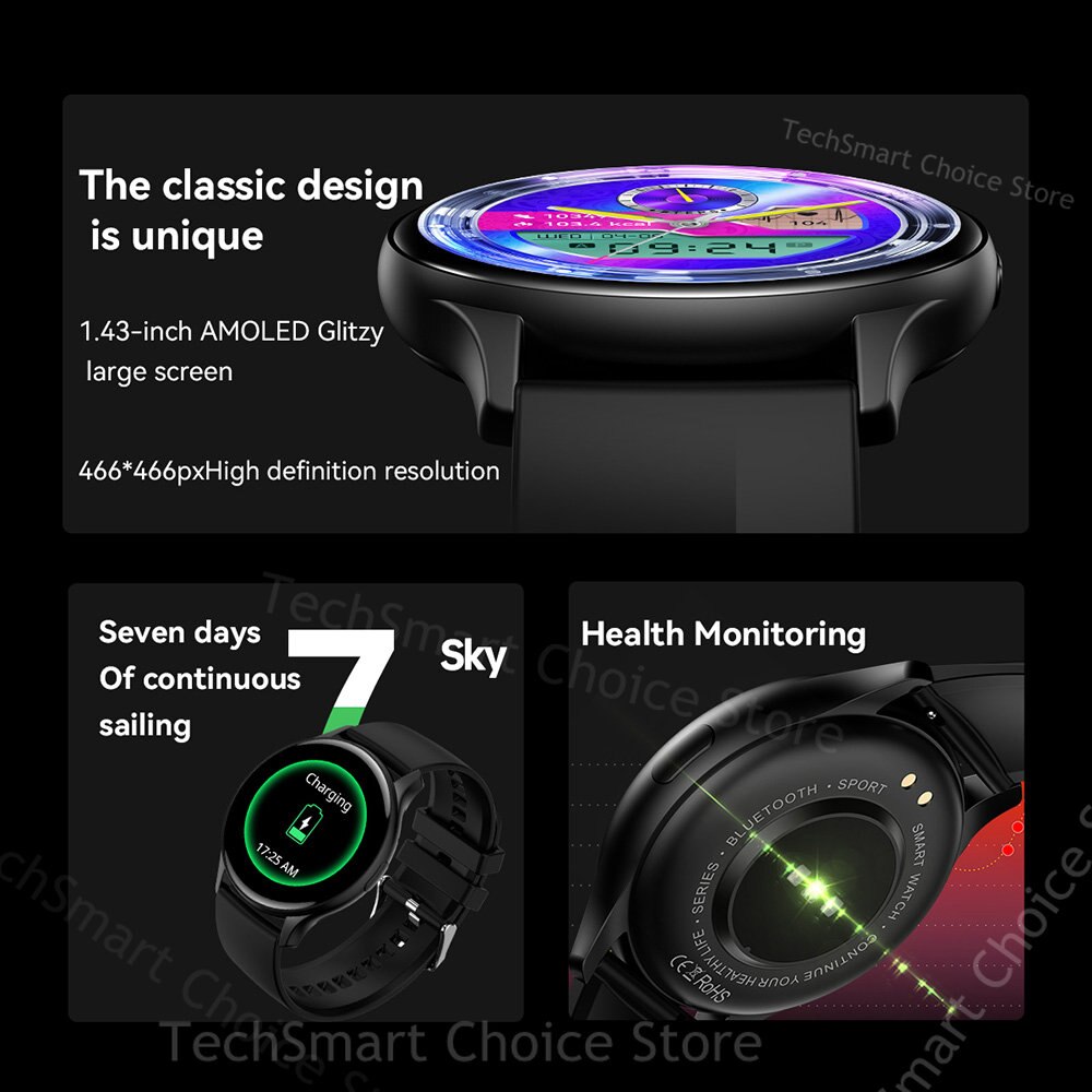 Ceas Smartwatch NUBI HK89, Puls, Calorii, Bluetooth, Amoled afisa ...