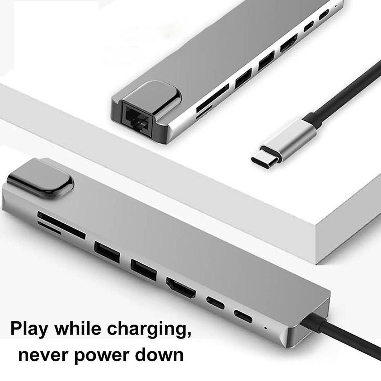 Hub Adaptor Multiport 8 in 1 USB-C 3.1 ROHS® la HDMI 4K / LAN RJ45 ...