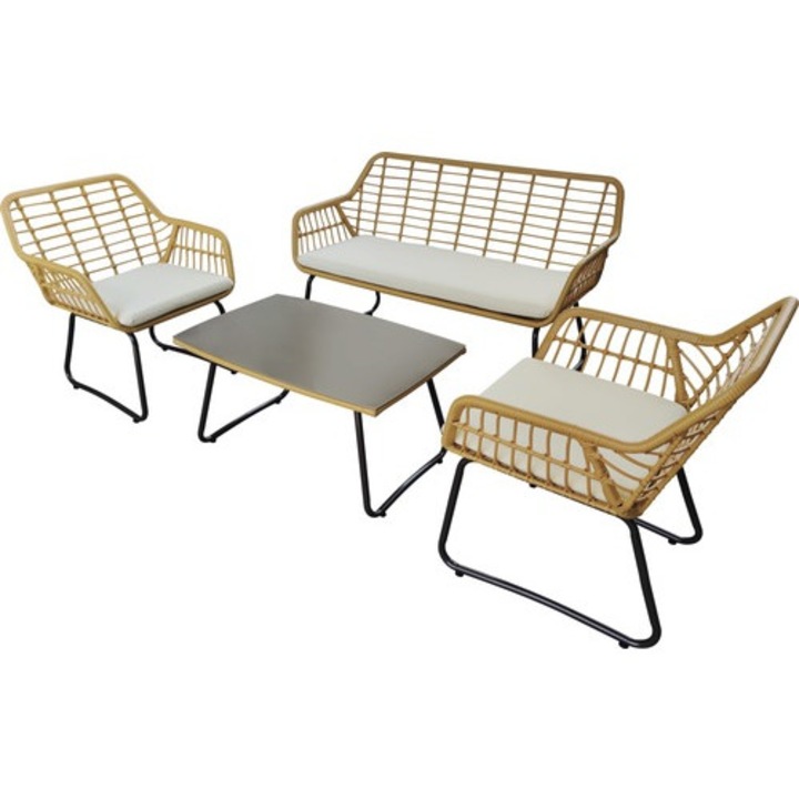 Set Mobilier Gradina Garden Place 4 Piese 4 Locuri Maro - eMAG.ro