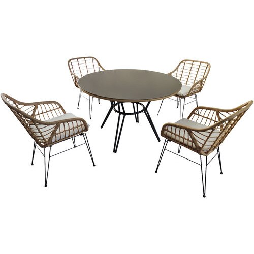 Set Mobilier Gradina Garden Place 5 Piese 4 Locuri Maro - eMAG.ro