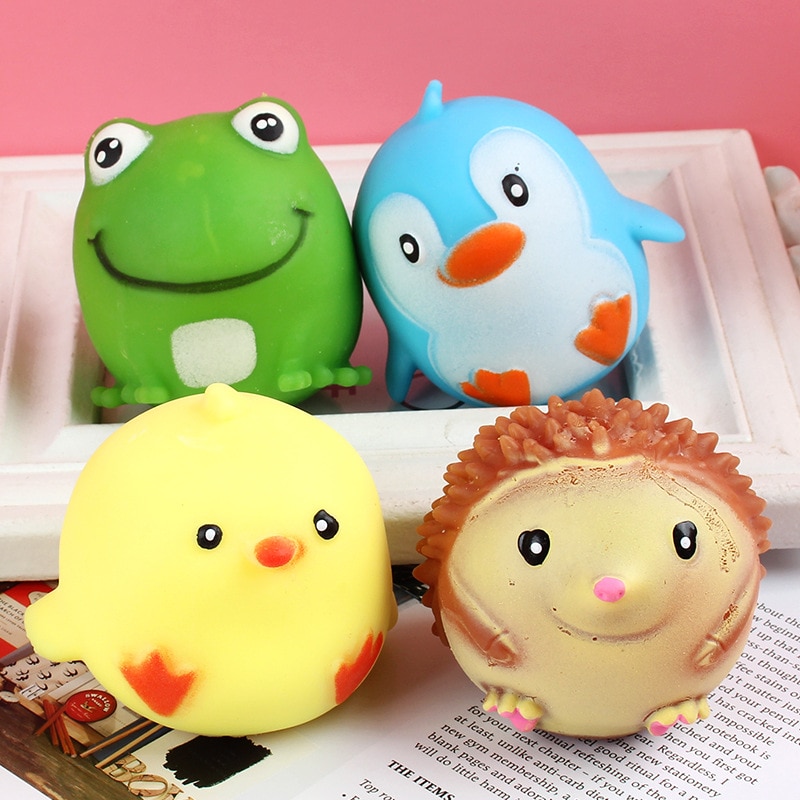 Set squishies animale, Silicon, 4 piese, Multicolor - eMAG.ro