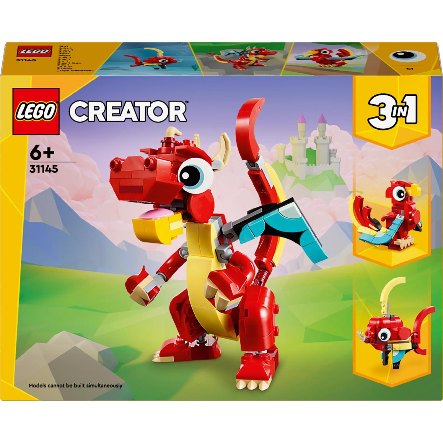 LEGO® Creator 3 in 1 - Dragon rosu 31145, 149 piese - eMAG.ro
