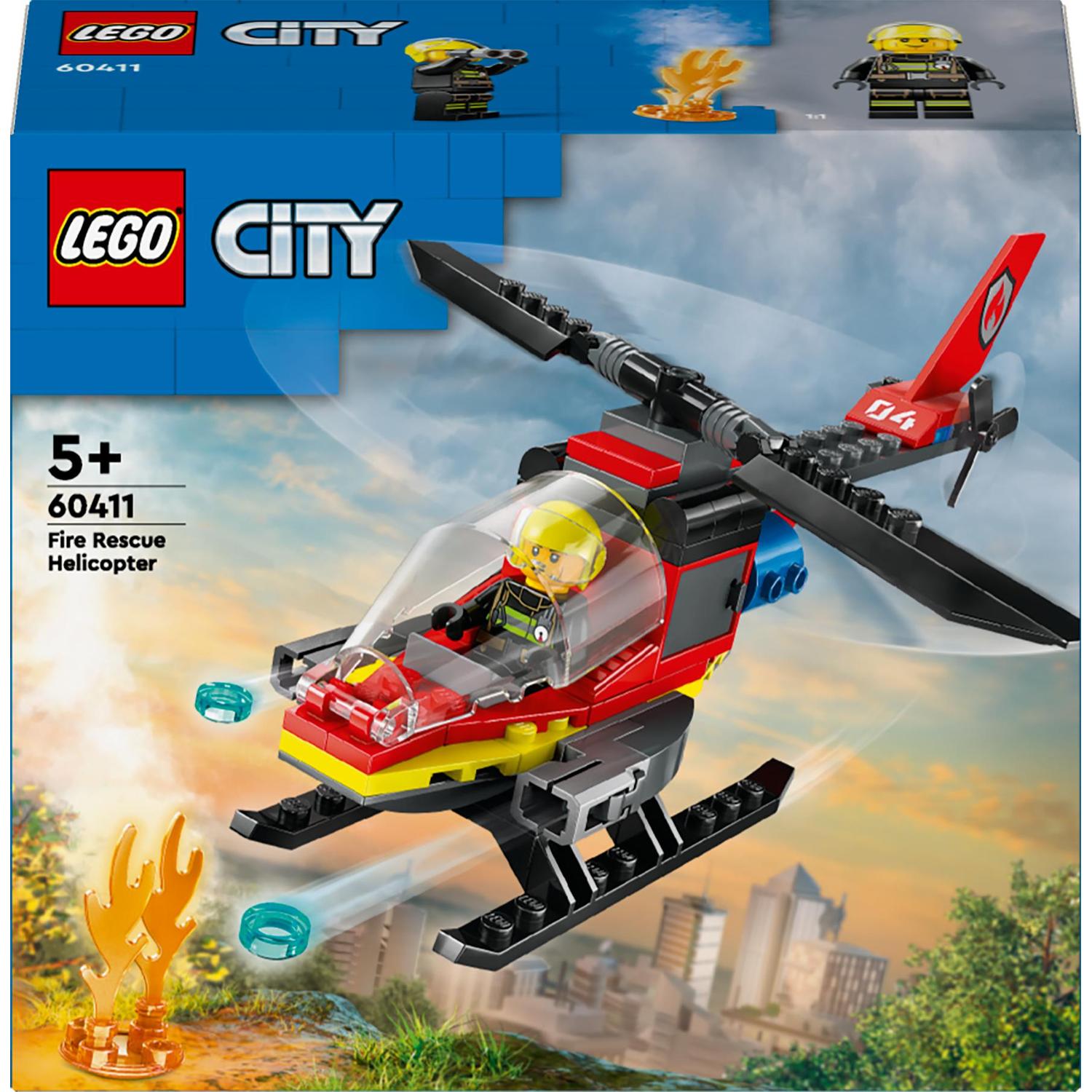 LEGO® City - Пожарен хеликоптер 60411, 85 части - eMAG.bg