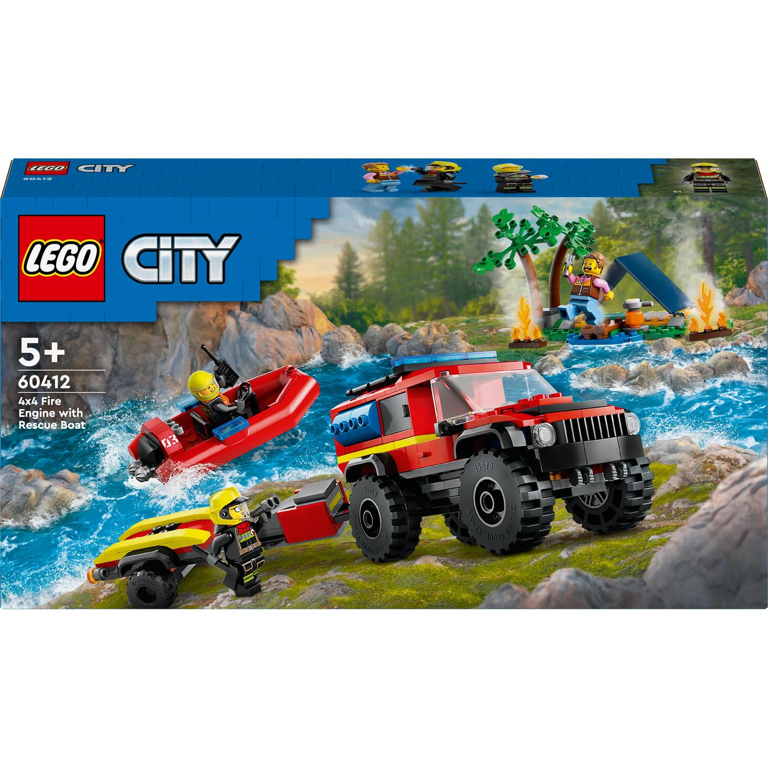 LEGO® CITY 60412 4x4 Tűzoltóautó mentőcsónakkal - eMAG.hu