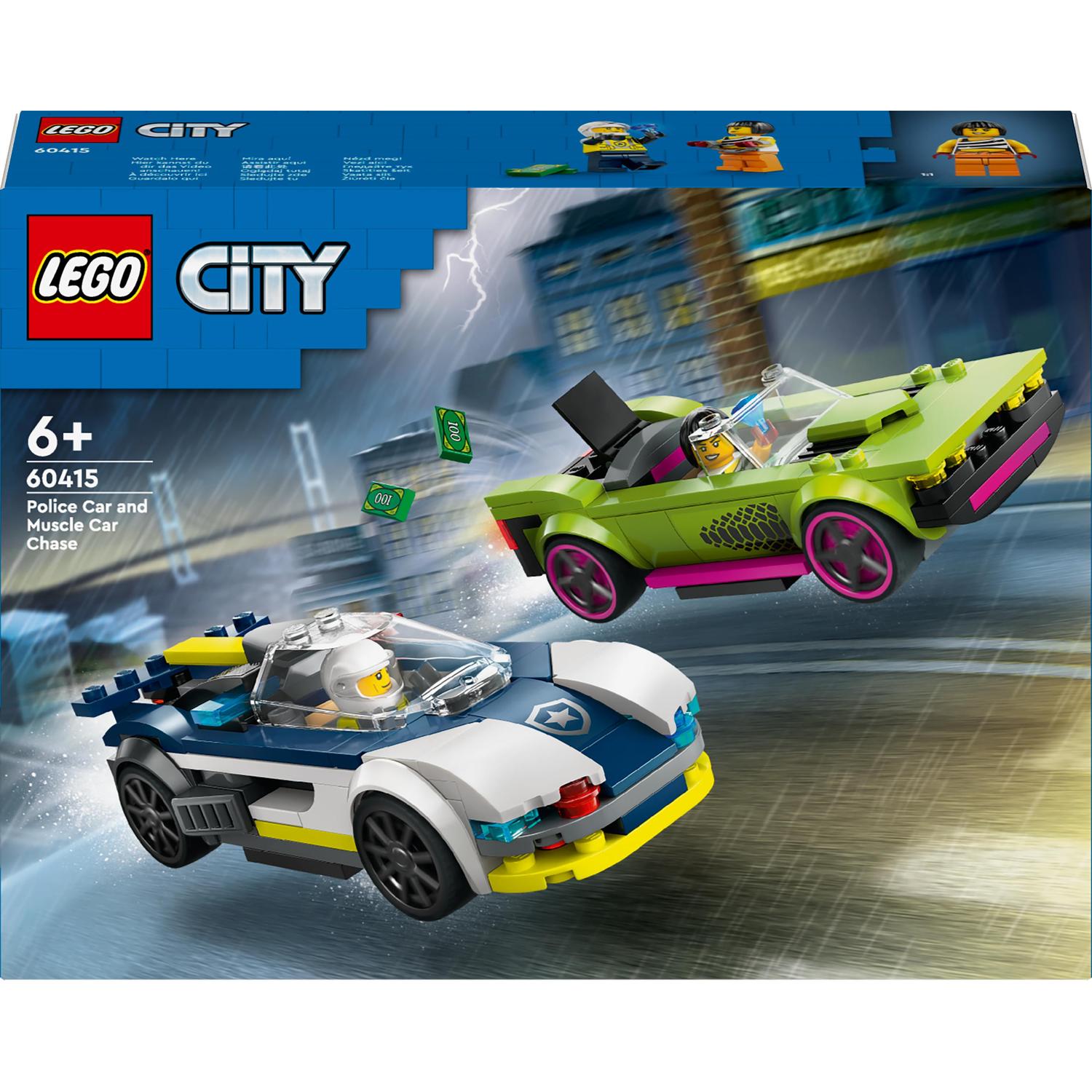 LEGO® City -Преследване с полицейска кола и мощен автомобил 60415, 213 ...