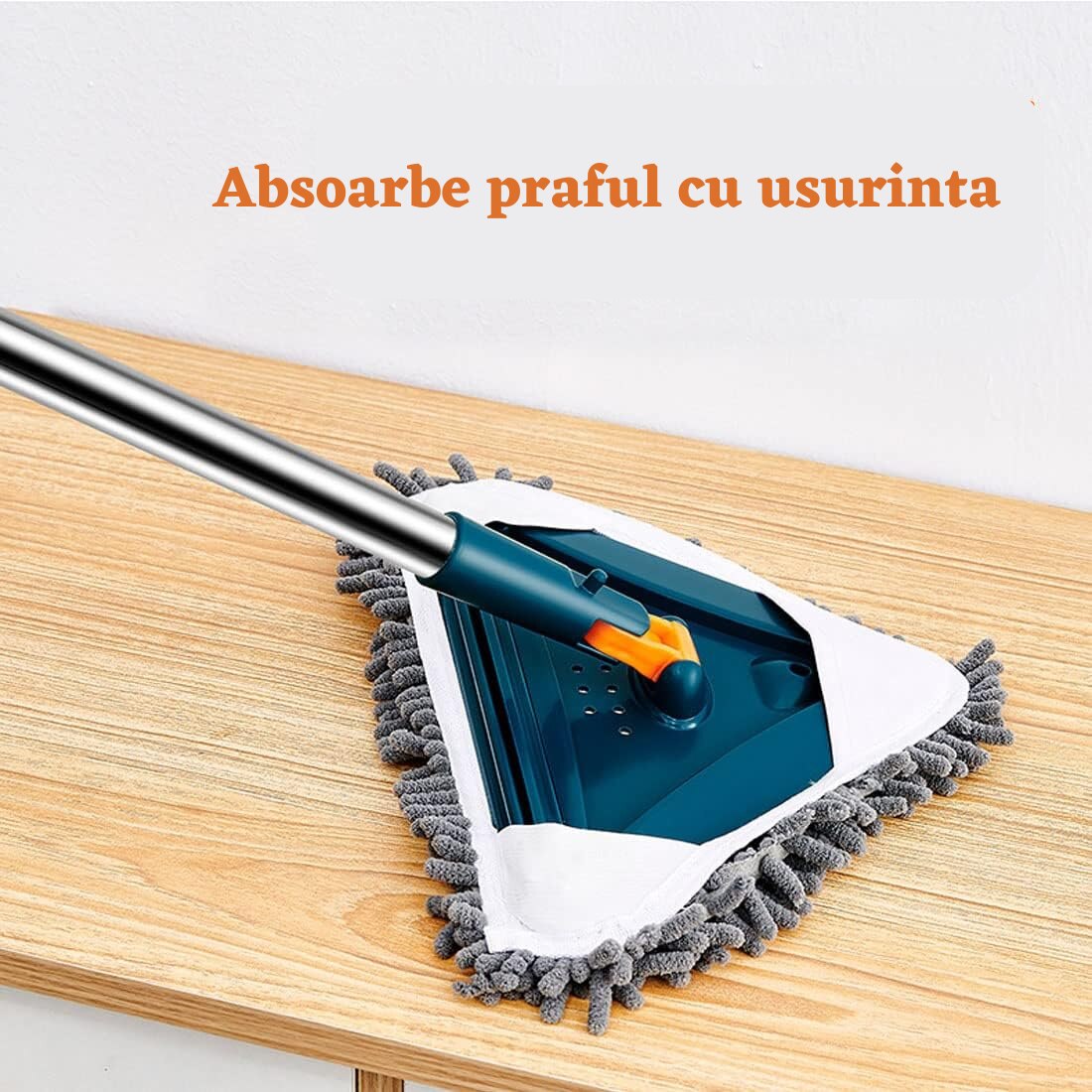 Mop triunghiular extensibil multifunctional, 2 lavete, racleta ...