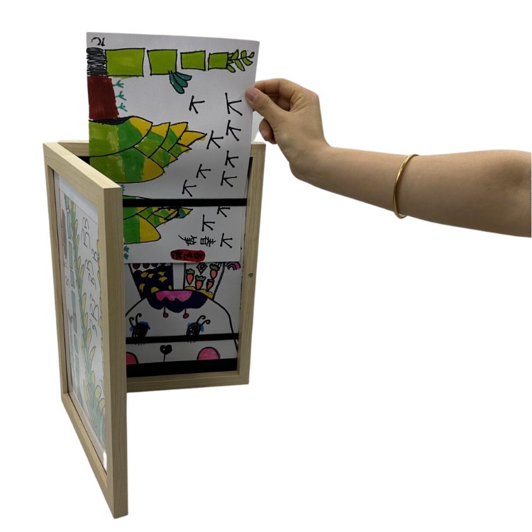 Rama Kids Art ALPHIMO, din lemn, pentru copii, cu depozitare pentru ...