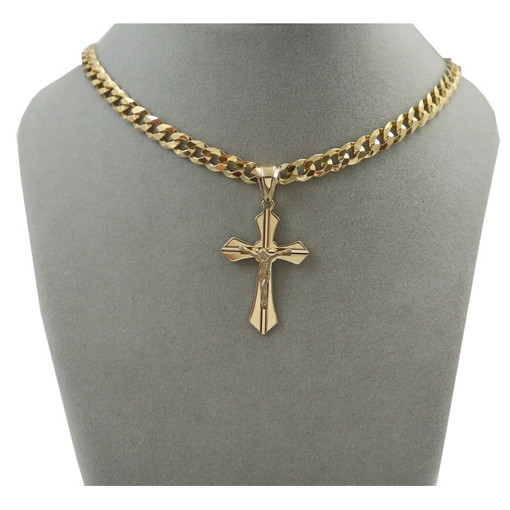 Lant pentru barbati, Amor, Argint placat cu aur, 50cm, Auriu - eMAG.ro