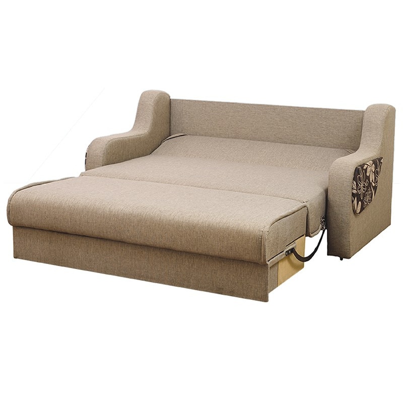 Canapea extensibila bej cu model floral Serenity, extensie tip pat ...