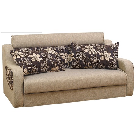 Canapea extensibila bej cu model floral Serenity, extensie tip pat ...