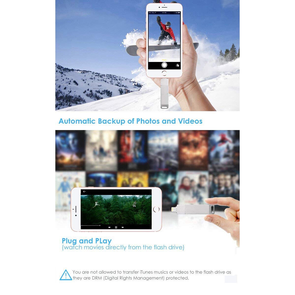 Unitate de memorie USB 1TB, 3 in 1, stick foto de stocare externa ...