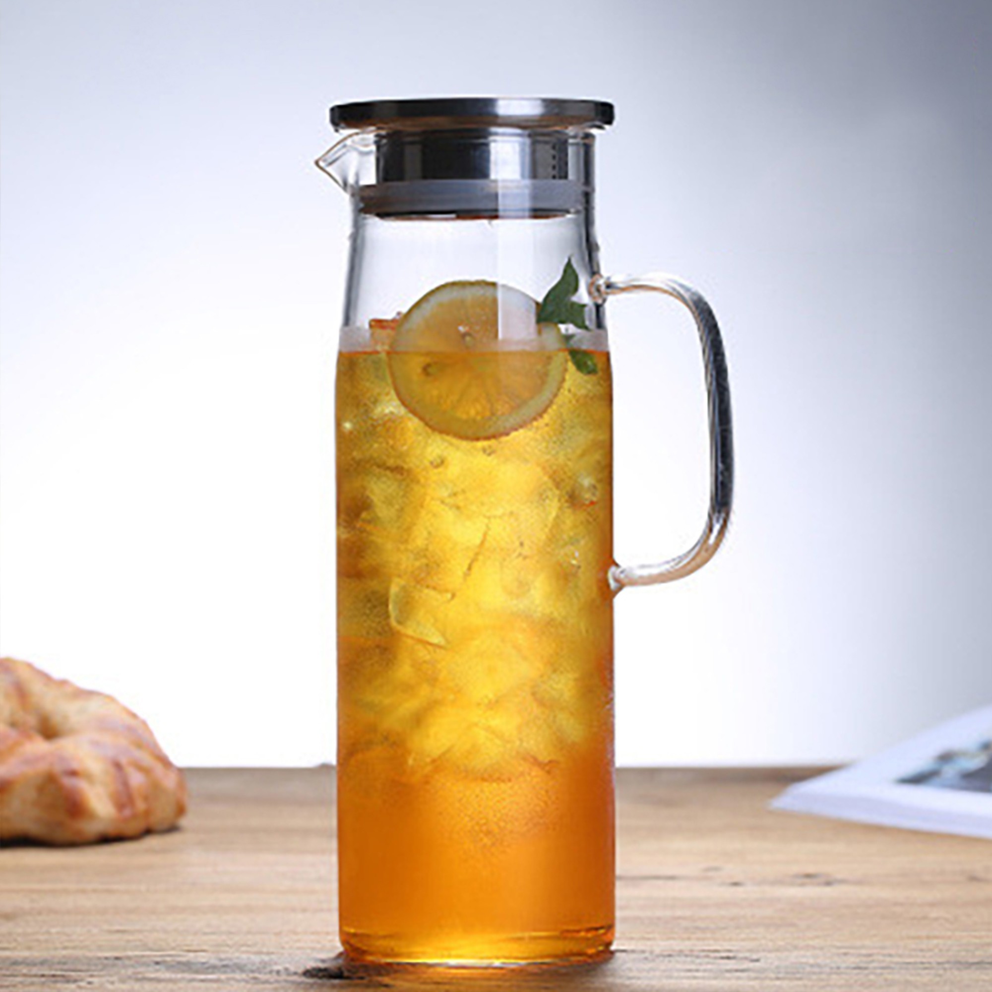 Carafa sticla cu capac din inox, 1, 5L - Zokura - eMAG.ro