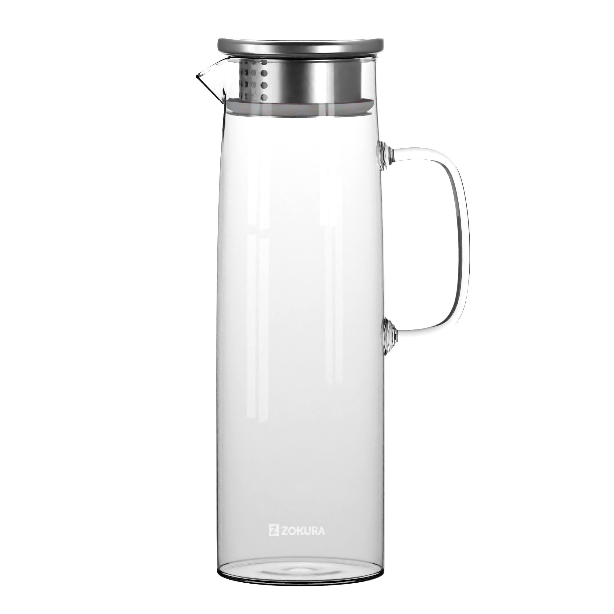Carafa sticla cu capac din inox, 1, 5L - Zokura - eMAG.ro