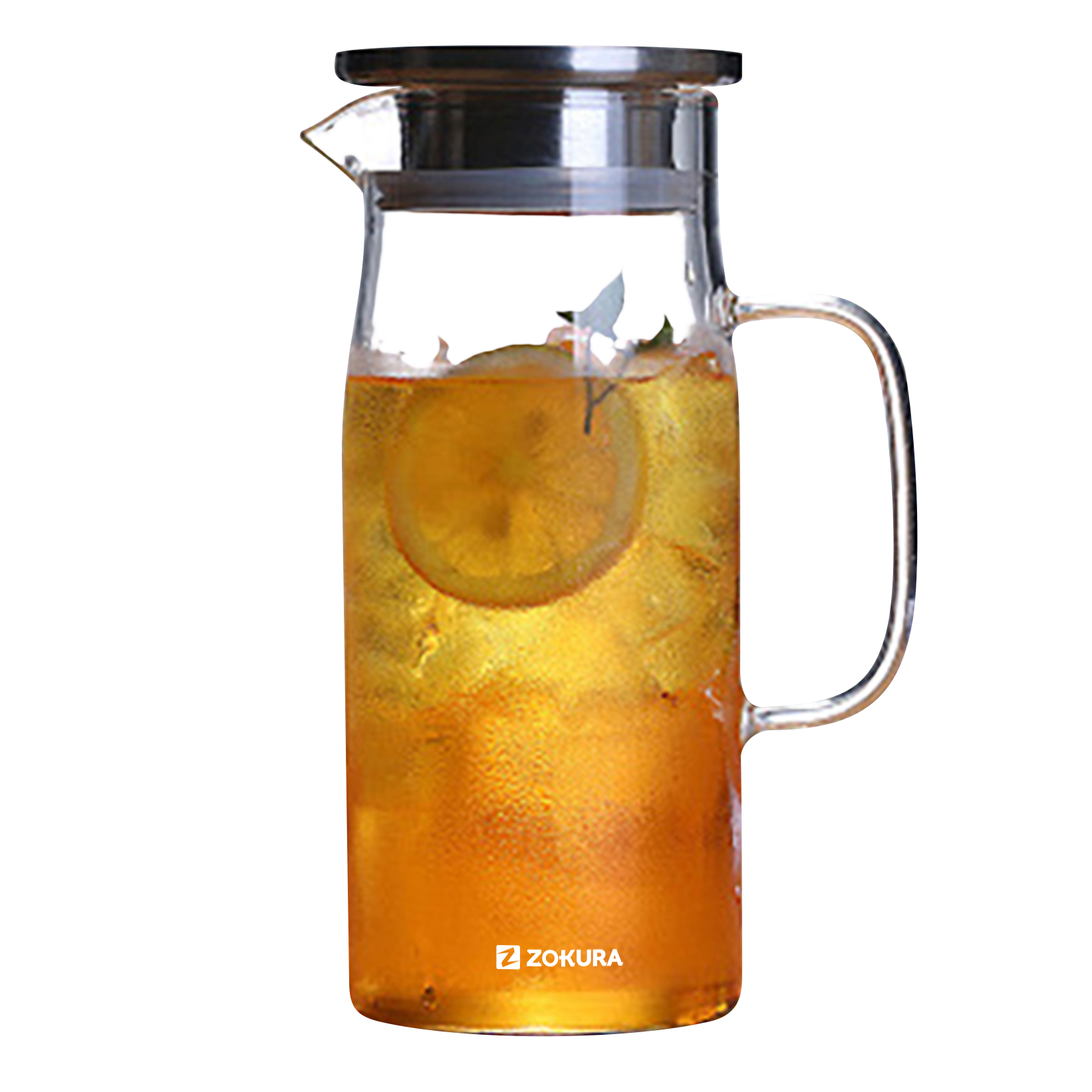 Carafa sticla cu capac din inox, 1L - Zokura - eMAG.ro