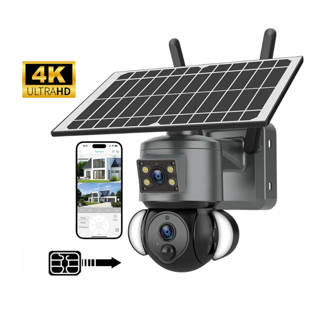 Camera Supraveghere 4G 4K Ultra HD, Dual Camera 4MP+4MP, 10X ZOOM ...