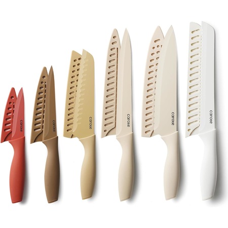 Set de cutite profesionale Carote, 12 piese, 6 cutite, lama din otel ...