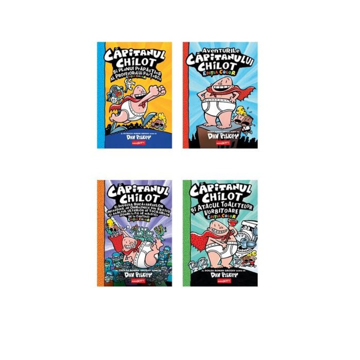 Pachet Capitanul Chilot. Editia color( 4 volume), Dav Pilkey ...